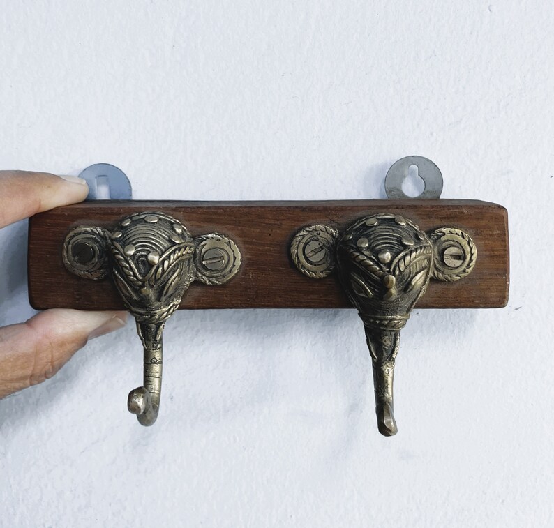 Dhokra Metal Elephant Key Hook/rack - Handcrafted Wall Décor - 16 Cm ...