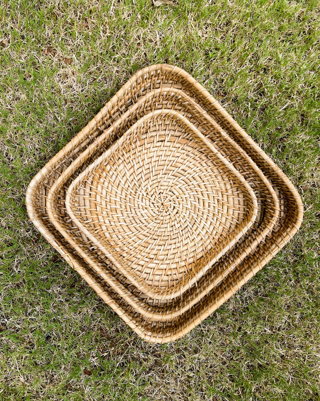 Handmade Cane Tray Set – Square Woven Baskets, Assam Craft - Etsy