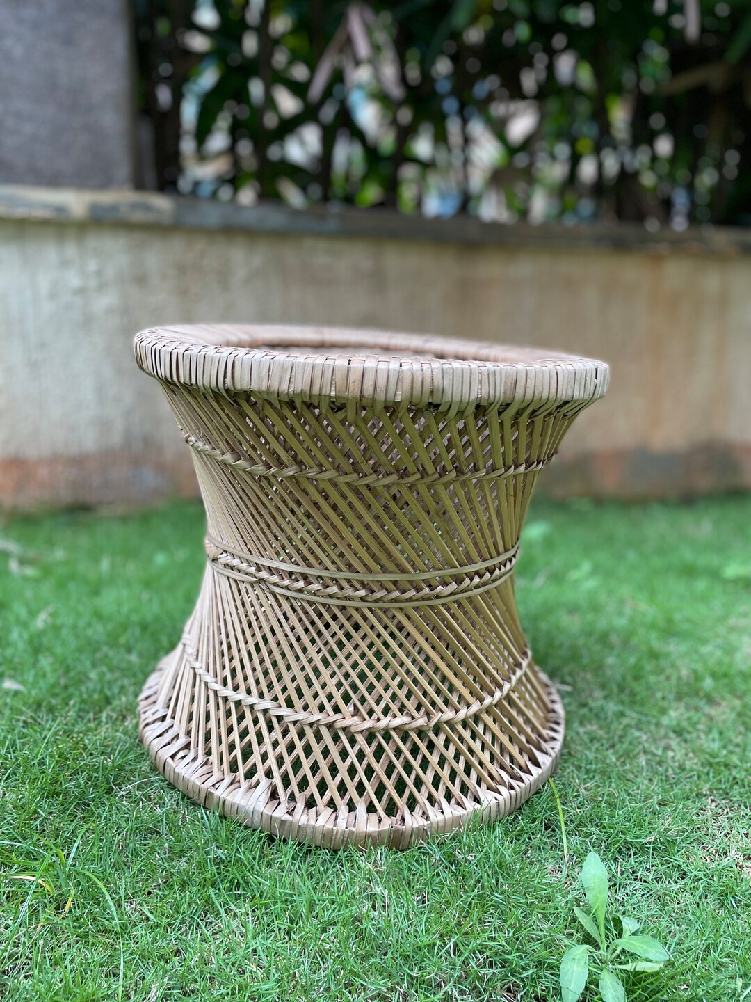 Handcrafted 100% Natural Cane and Bamboo Stool - Etsy