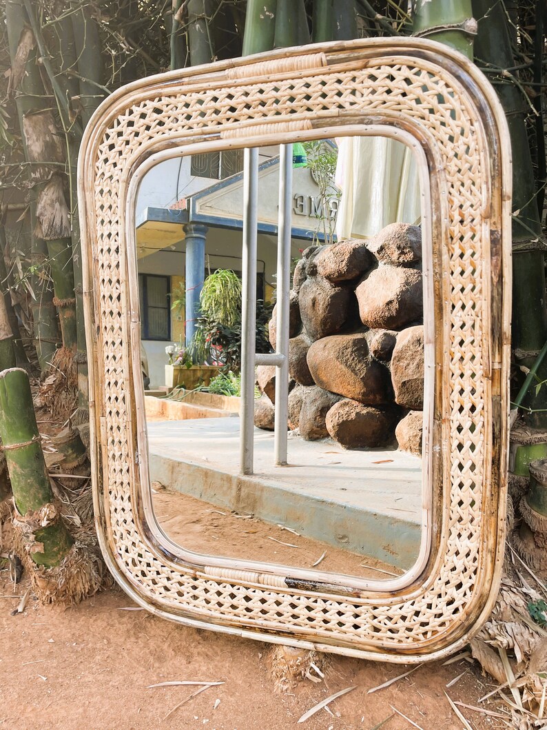 Cane Framed Mirrors Choose Your Size 94x66 Cm or 87x66 Cm Handmade and ...