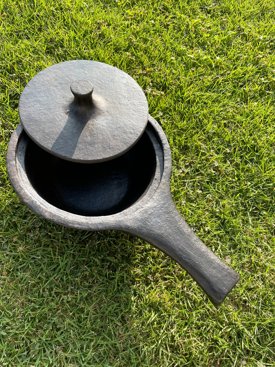 Longpi Pottery Cook and Serve Vessel With Handle - 100% Natural and ...