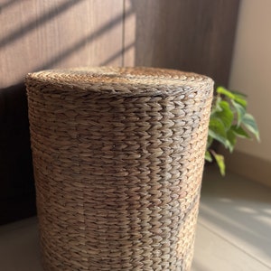 Water Hyacinth Ottoman/stool/side Table - Artisan Crafted (45 Cm X 40 ...
