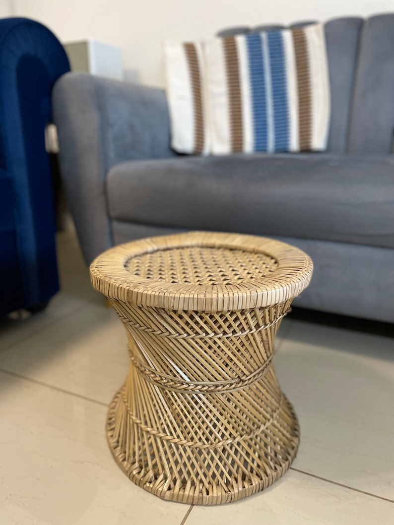 Handcrafted 100% Natural Cane and Bamboo Stool - Etsy