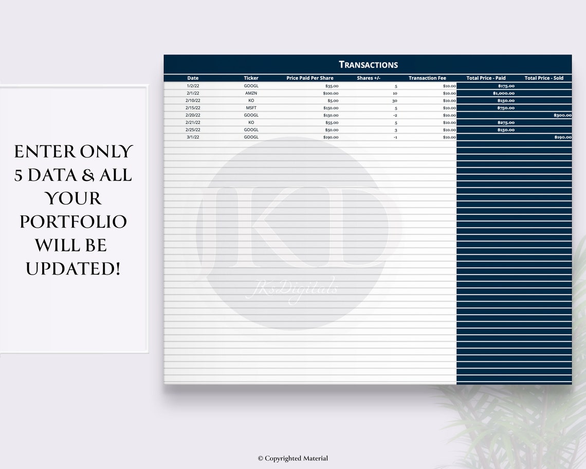 Stock Portfolio, Stock Watchlist, Investment Tracker, Stock Tracker ...