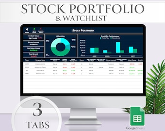 Stock Investment Portfolio Tracker Google Sheets - Etsy