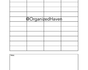 Simple Floral Assignment Tracker - Etsy