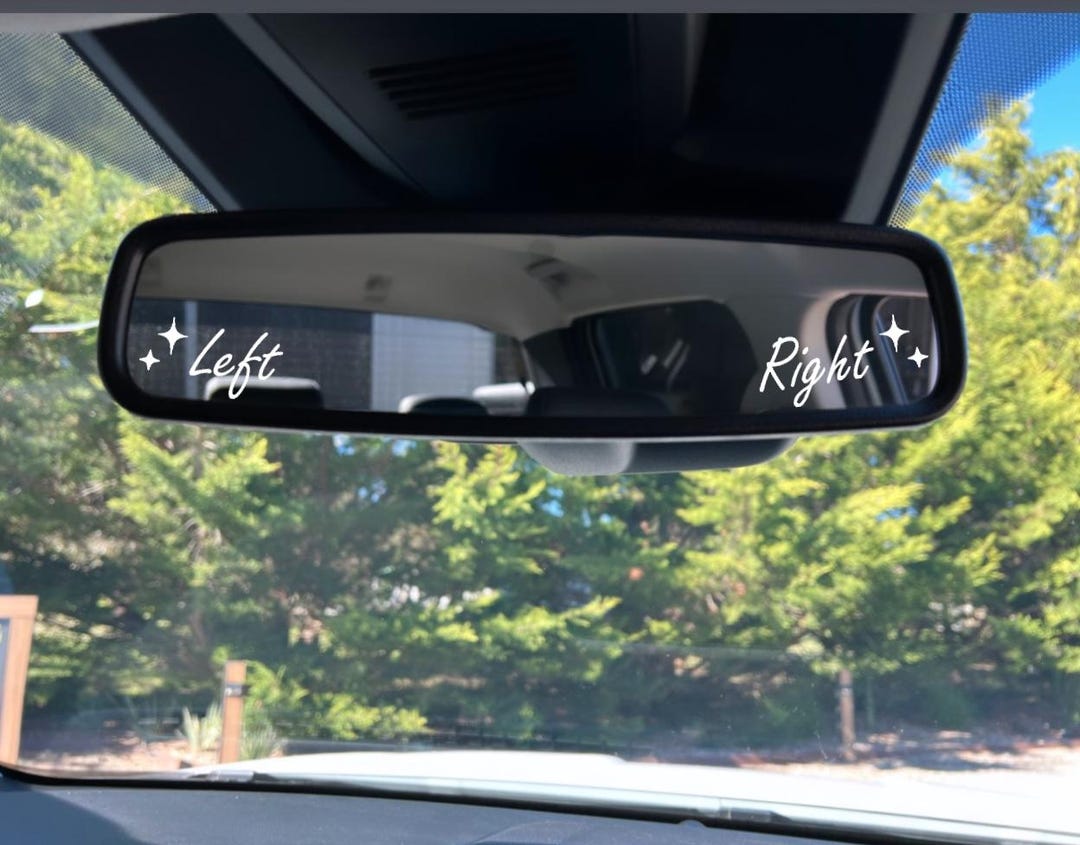Left & Right Stars Cursive Twinkle Car Mirror Sticker | Rear View ...