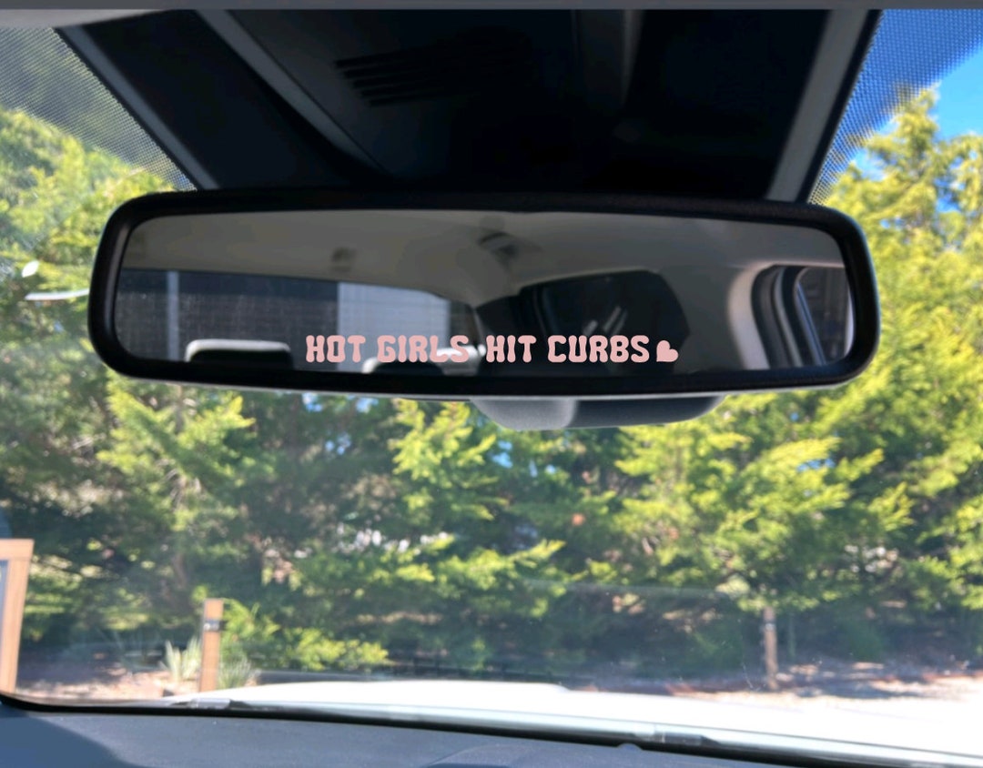 Hot Girls Hit Curbs Car Mirror Sticker | Rear View Mirror Cute Girls ...