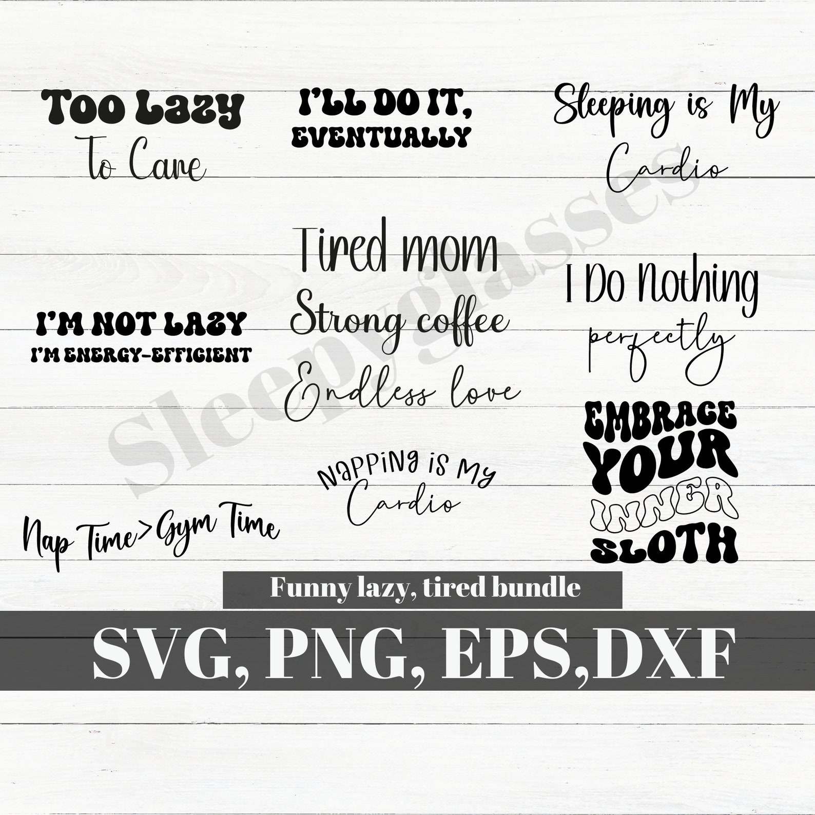 Funny Svg Bundle Lazy Svg Bundle Tired Svg Bundle, Sarcastic Tshirt ...