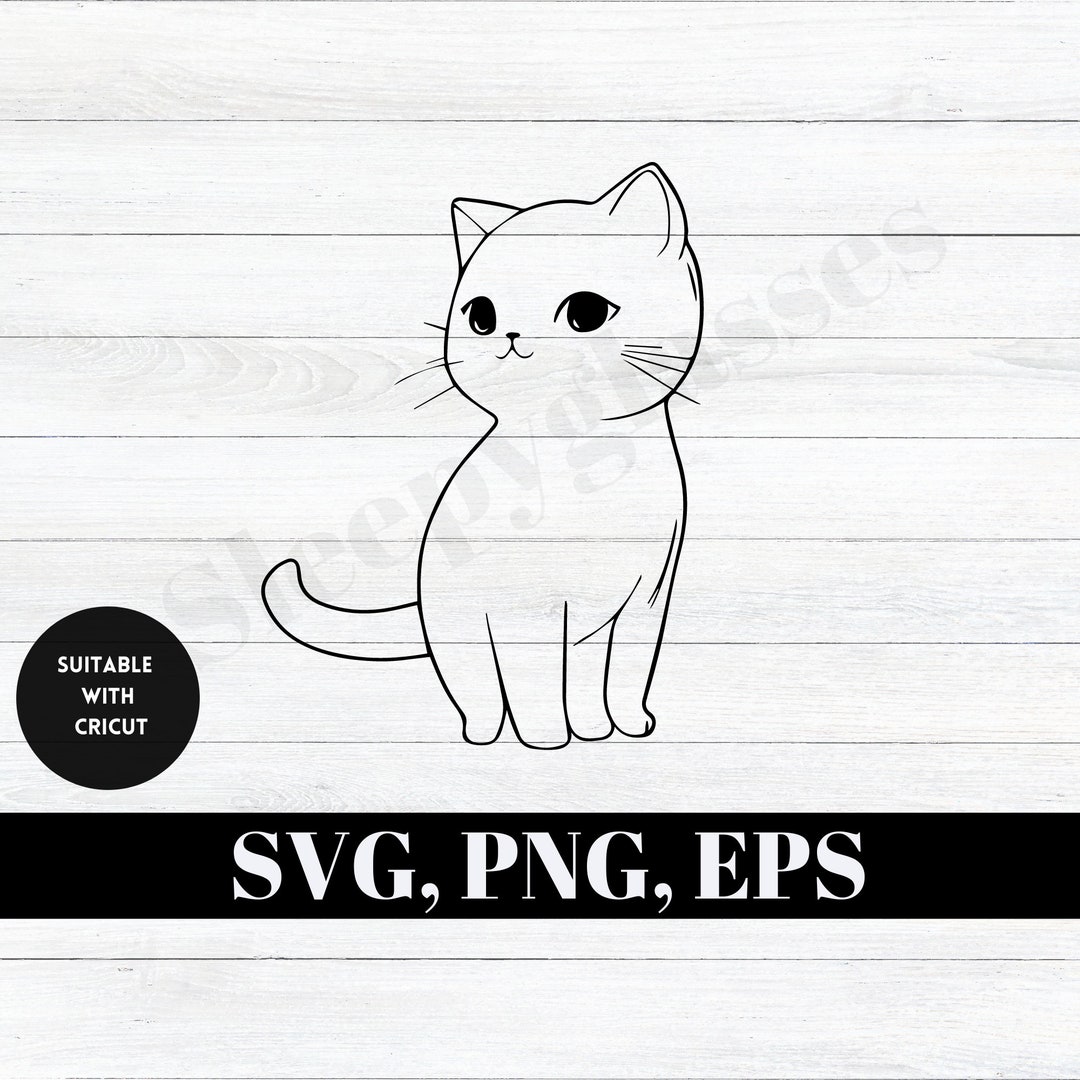 Cute Cat Svg, Anime Cat Clipart, Cat Aesthetic, Anime Svg, Japanese ...