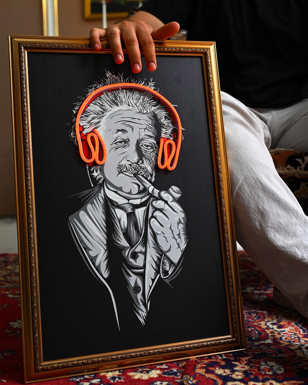 Einstein & Mona Lisa Neon Painting Art - Etsy