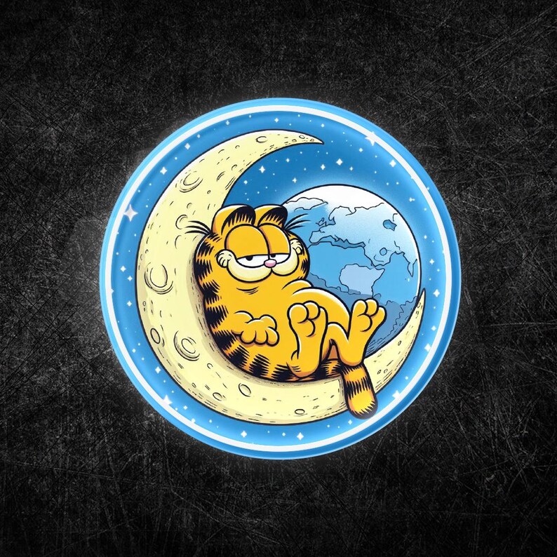 Garfield on the Moon Circular Neon LED Sign – Whimsical Wall Decor ...