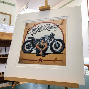 Cafe Racer Limited Edition Print of Hand Painted Image, Showing a ...