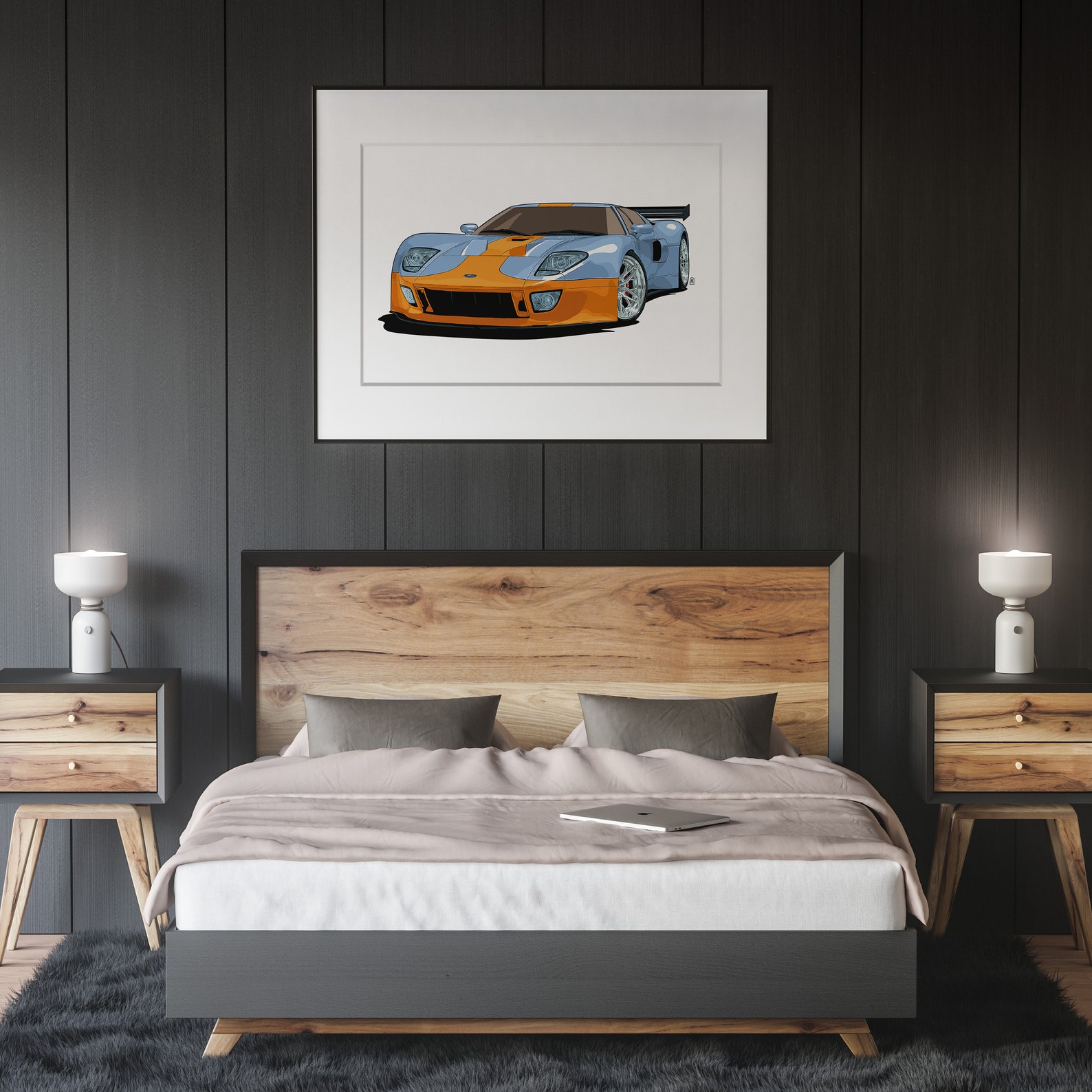 Ford GT Muscle Car in Gulf Racing Livery - Etsy