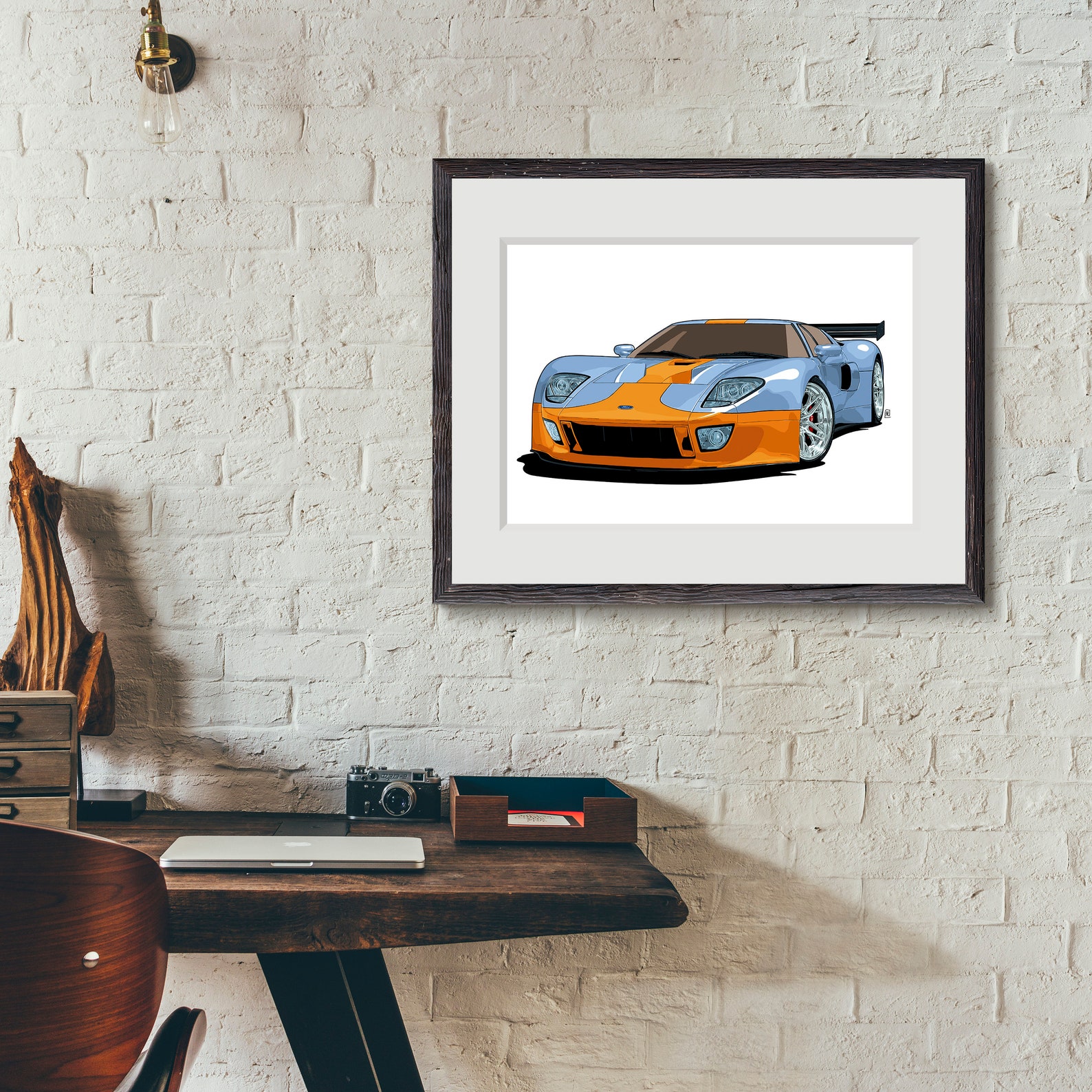 Ford GT Muscle Car in Gulf Racing Livery - Etsy