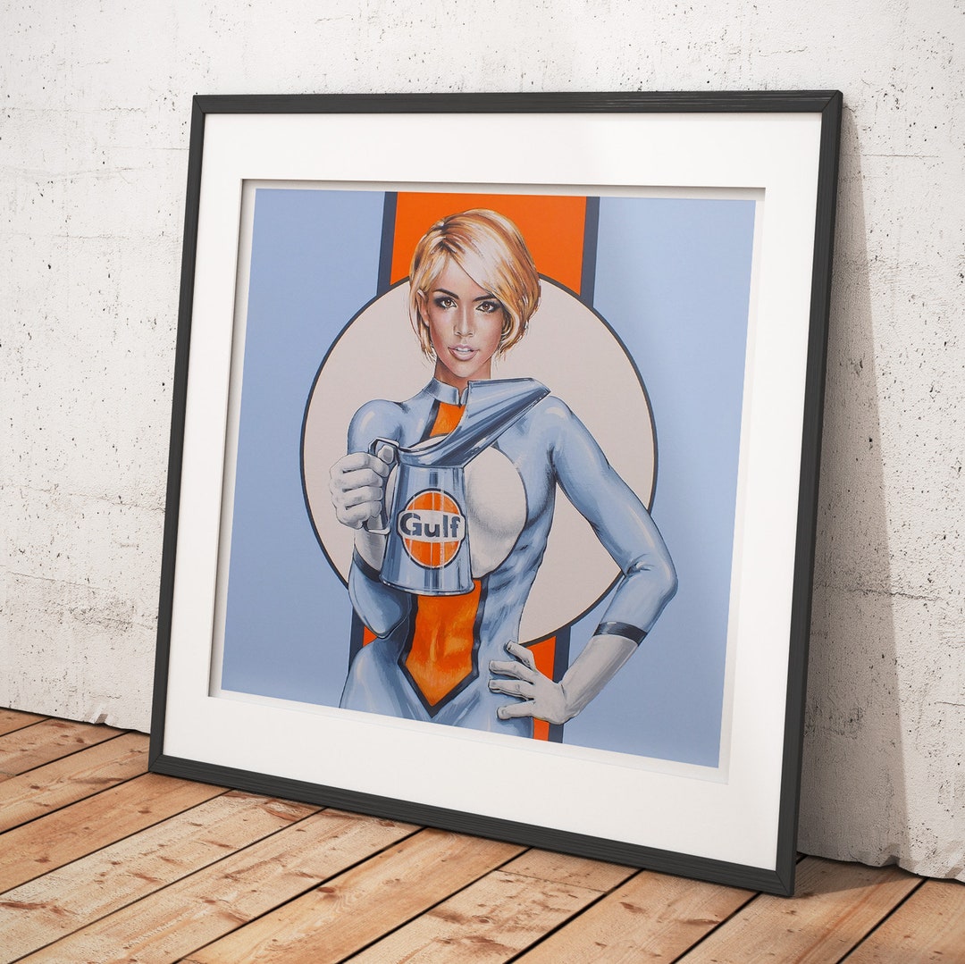 Gulf Racing Limited Edition Print of Hand Painted Image, Showing a Gulf ...
