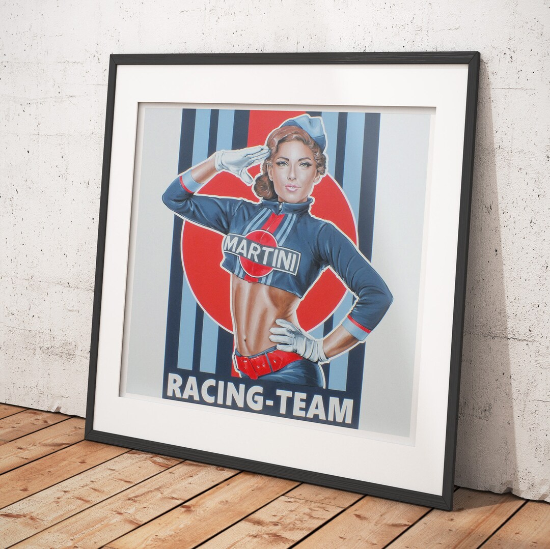 Martini Racing Limited Edition Print of Hand Painted Image, Showing a ...
