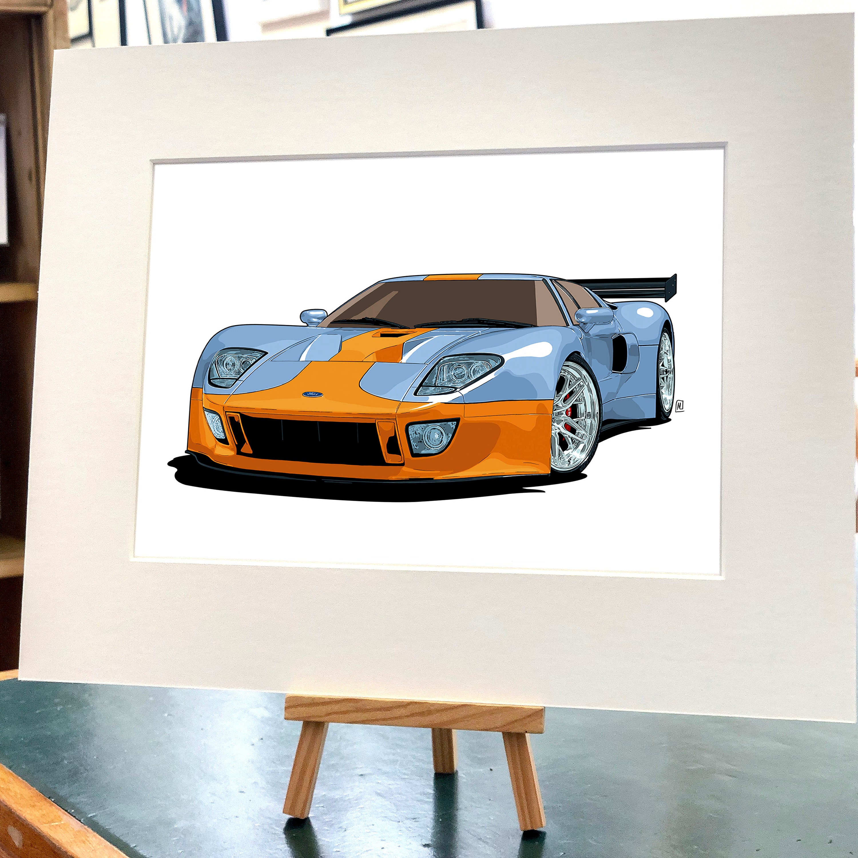 Ford GT Muscle Car in Gulf Racing Livery - Etsy