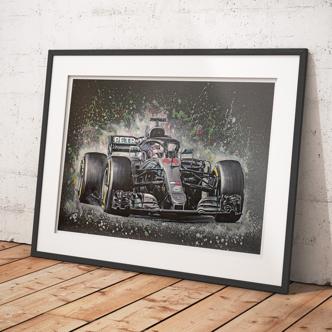 Lewis Hamilton Limited Edition Print of Hand Painted Image, Showing His ...