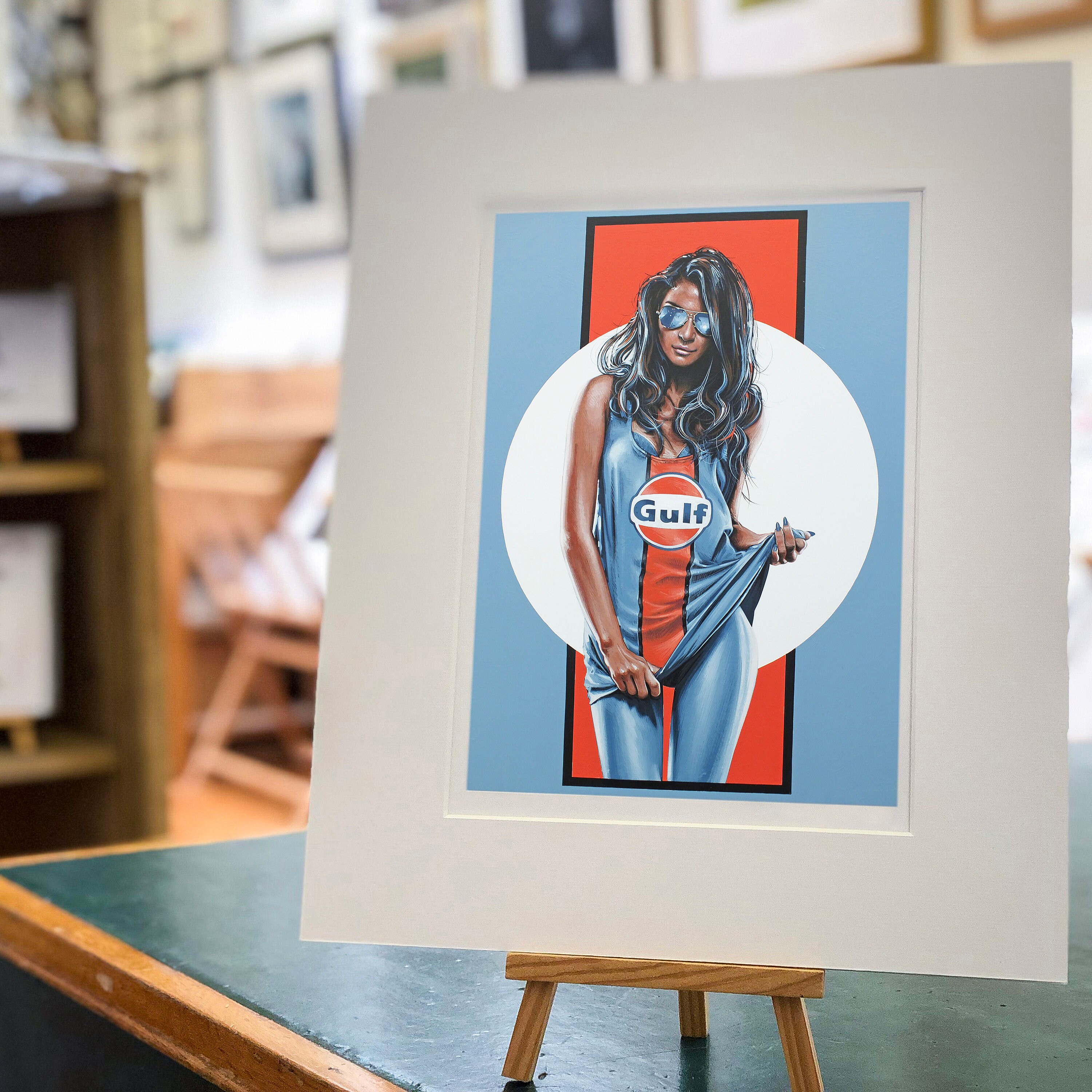 Gulf Racing Limited Edition Print of Hand Painted Image, Showing a Gulf ...