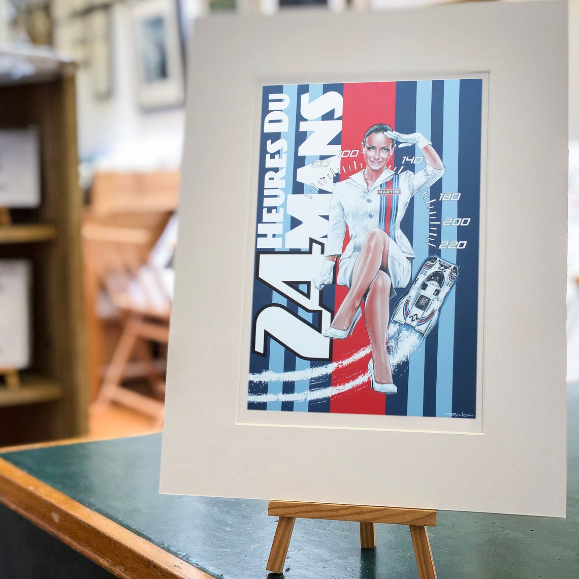 Martini Racing Limited Edition Print of Hand Painted Image, Showing a ...