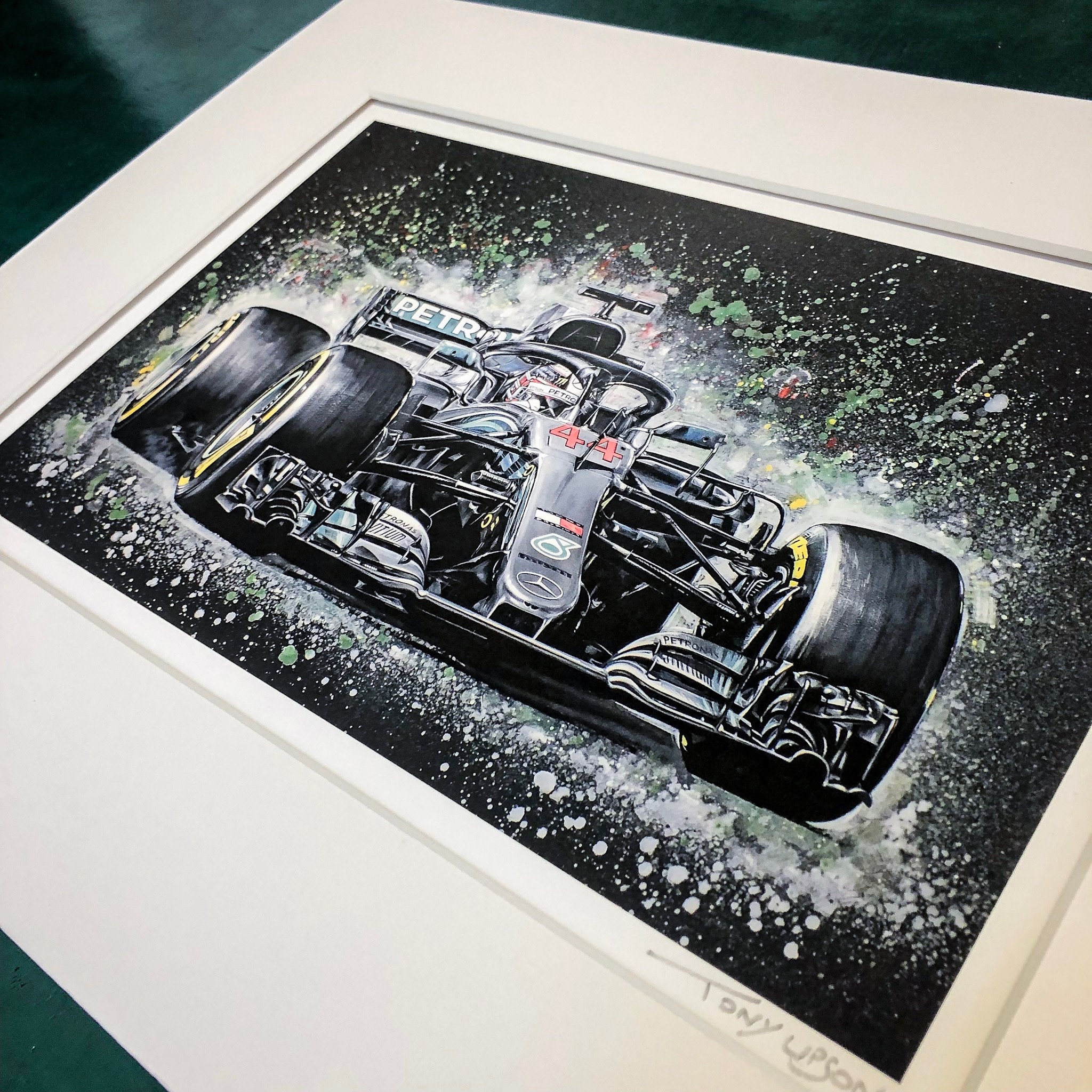Lewis Hamilton Limited Edition Print of Hand Painted Image, Showing His ...