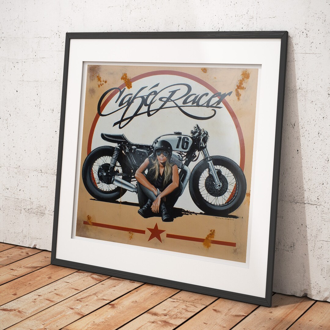 Cafe Racer Limited Edition Print of Hand Painted Image, Showing a ...