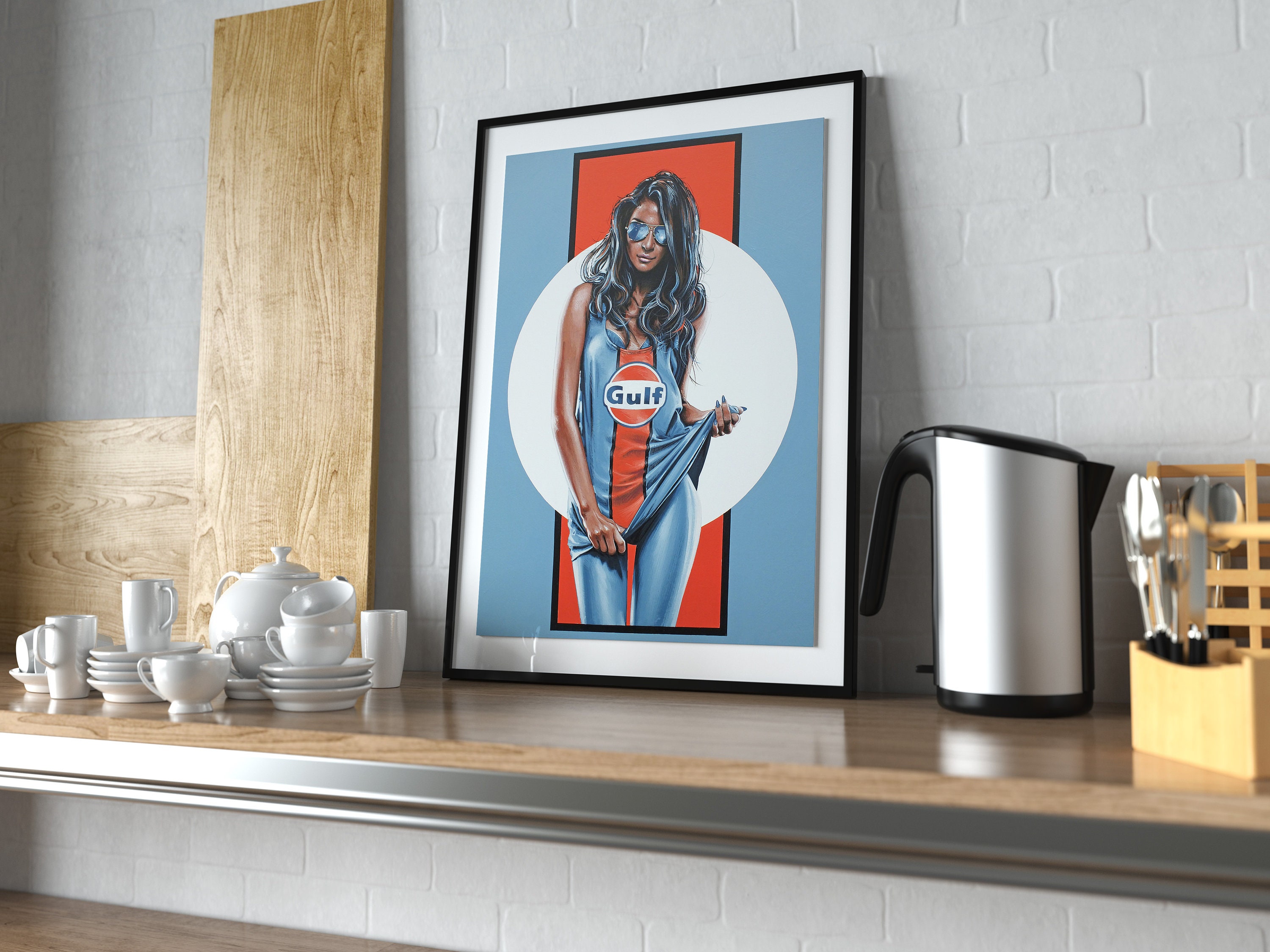 Gulf Racing Limited Edition Print of Hand Painted Image, Showing a Gulf ...