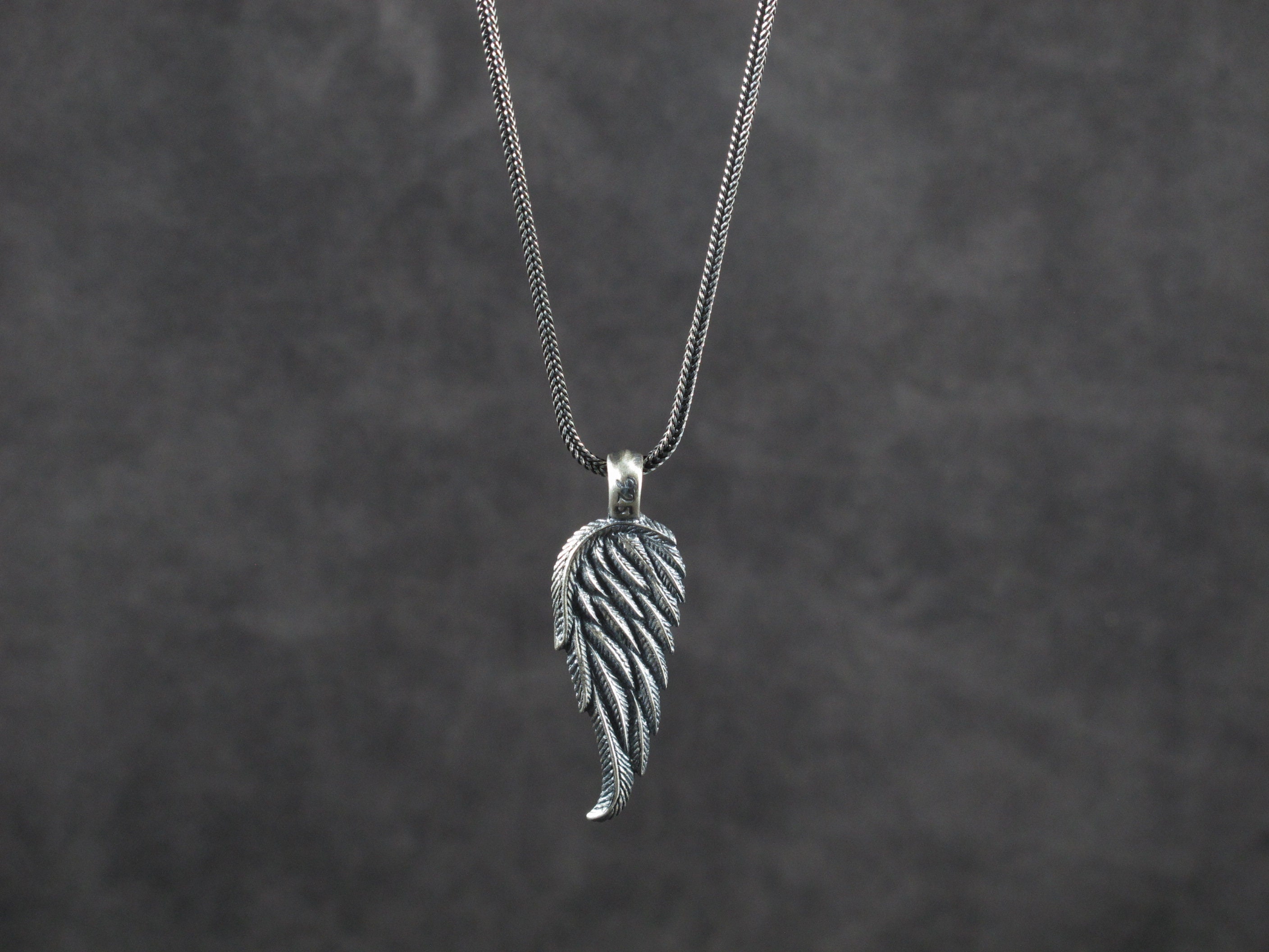 Angel Wing Necklace Men, Religious Mens Jewelry, Angel Wing Feather ...