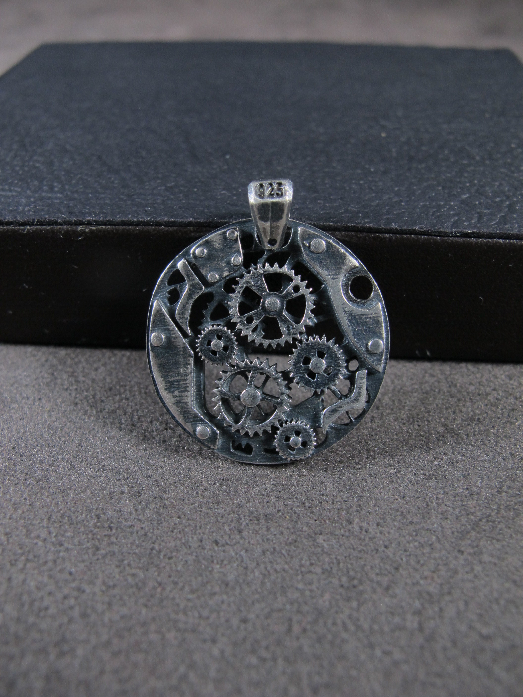 Clock Mechanism Necklace Sterling Silver Men's Silver - Etsy