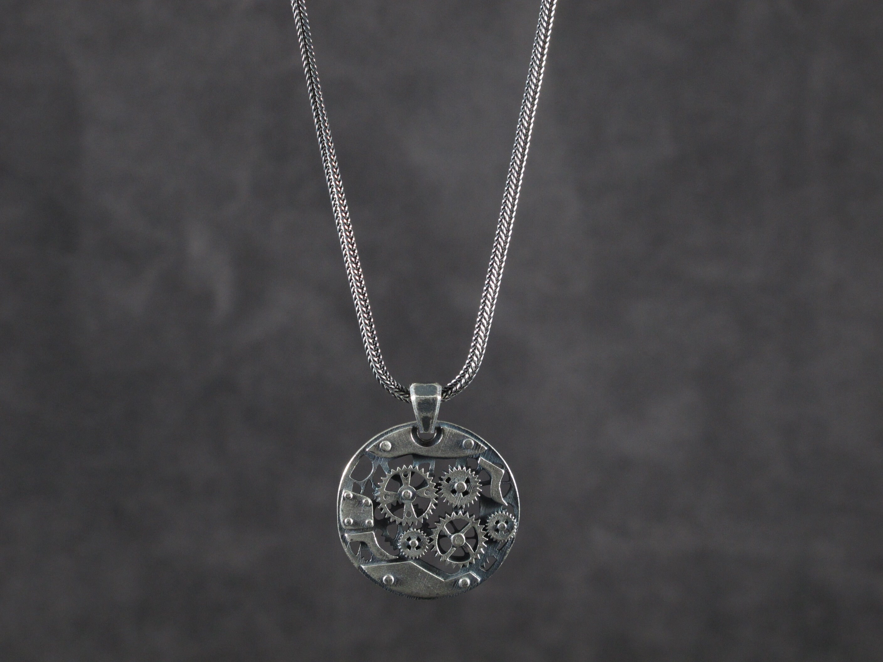 Clock Mechanism Necklace Sterling Silver Men's Silver - Etsy