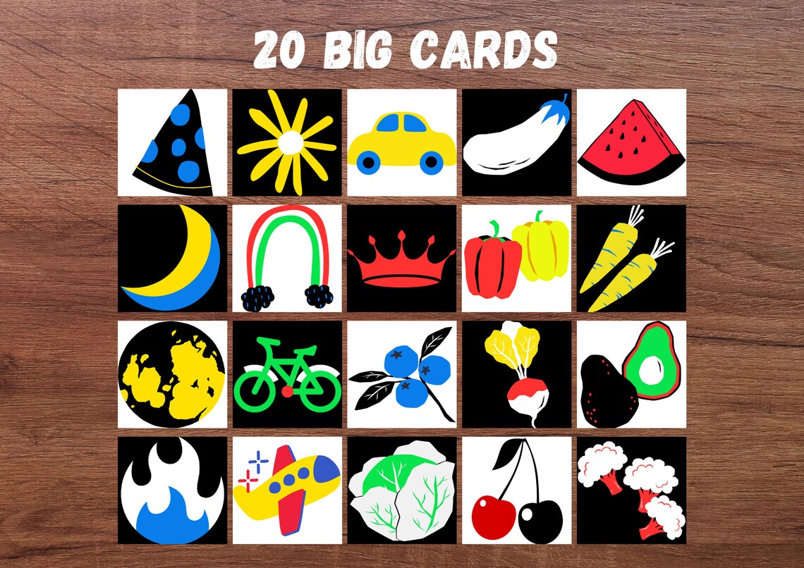 3-6 MONTHS PRINTABLE High Contrast Baby Sensory Flash Cards, Montessori ...