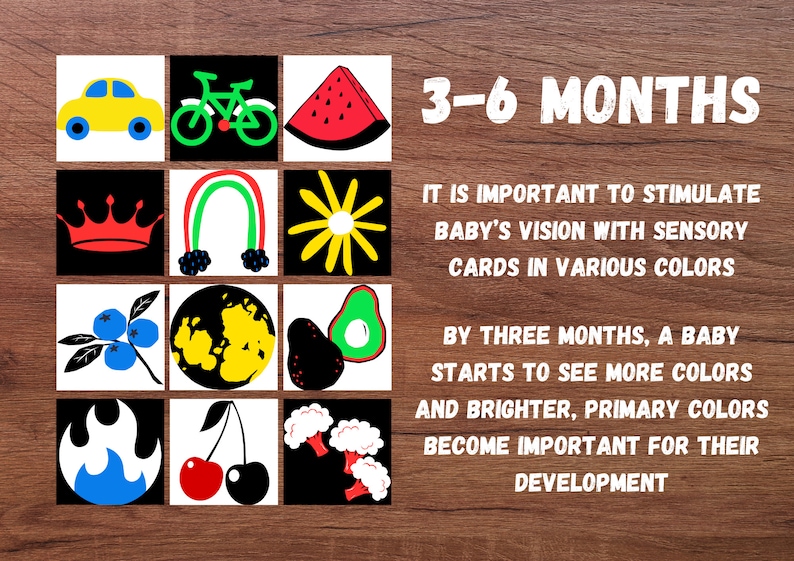 3-6 MONTHS PRINTABLE High Contrast Baby Sensory Flash Cards, Montessori ...