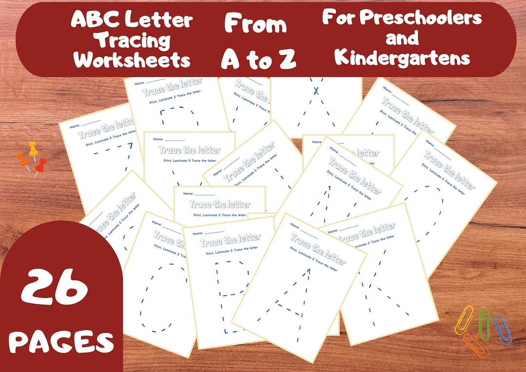 Printable ABC Letter Tracing Practice Worksheets for Kids Alphabet and ...