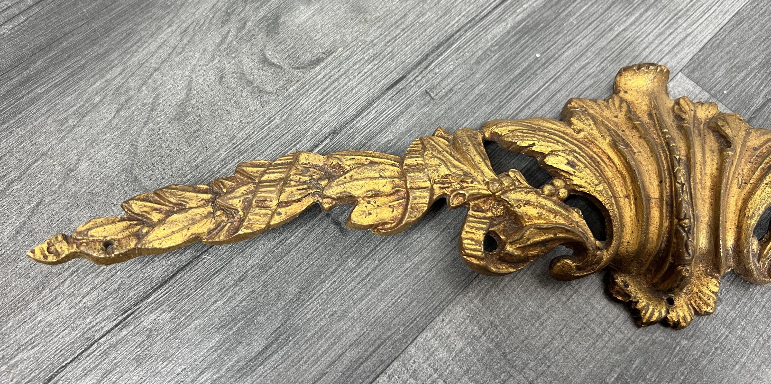 Antique French Gilt Pediment | Applique Architectural Salvage | Gold ...