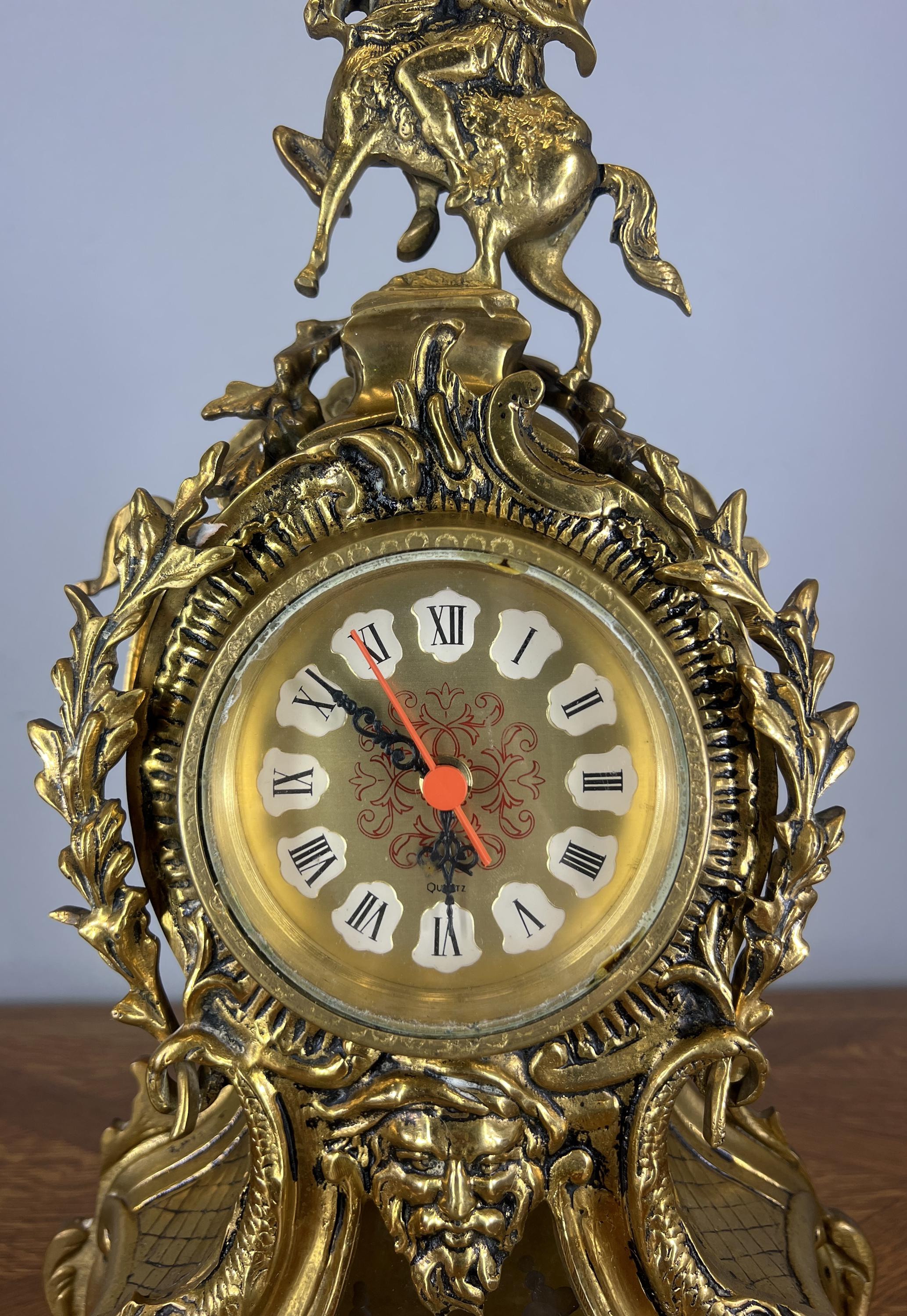 Clock Vintage French Style Decorative Mantel Clock Figural Gilt Case ...