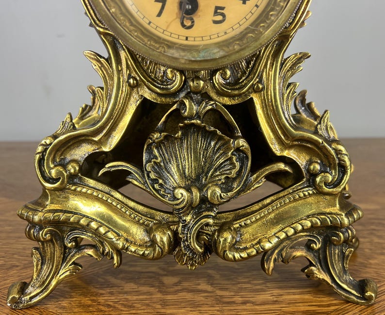 Clock Vintage French Style Brass Decorative Mantel Clock Ornate Case ...