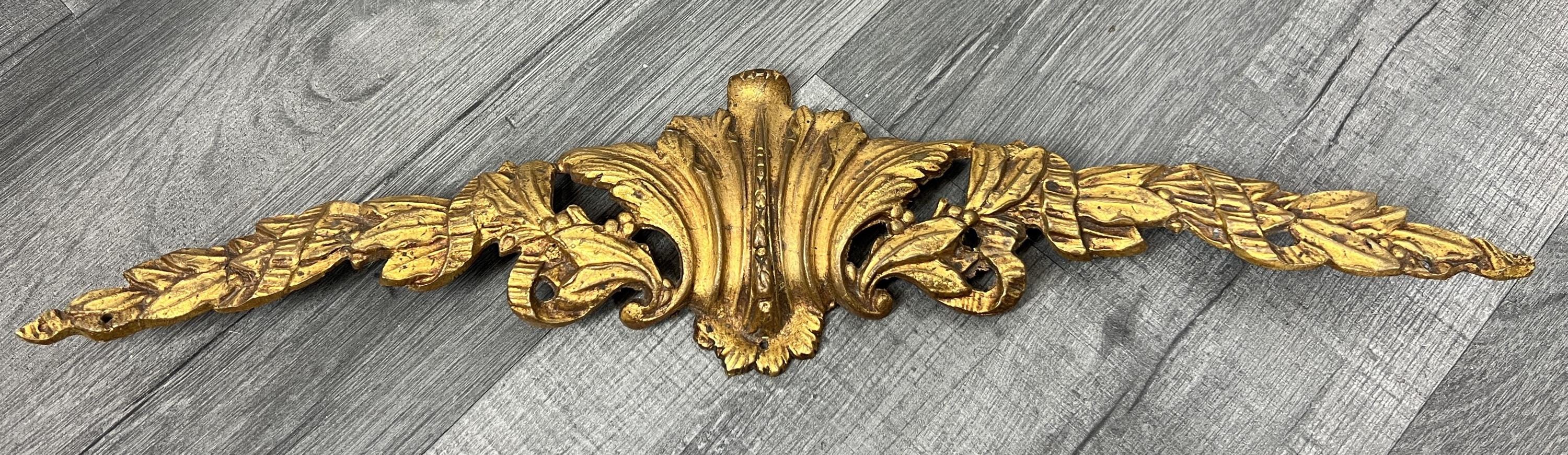Antique French Gilt Pediment | Applique Architectural Salvage | Gold ...