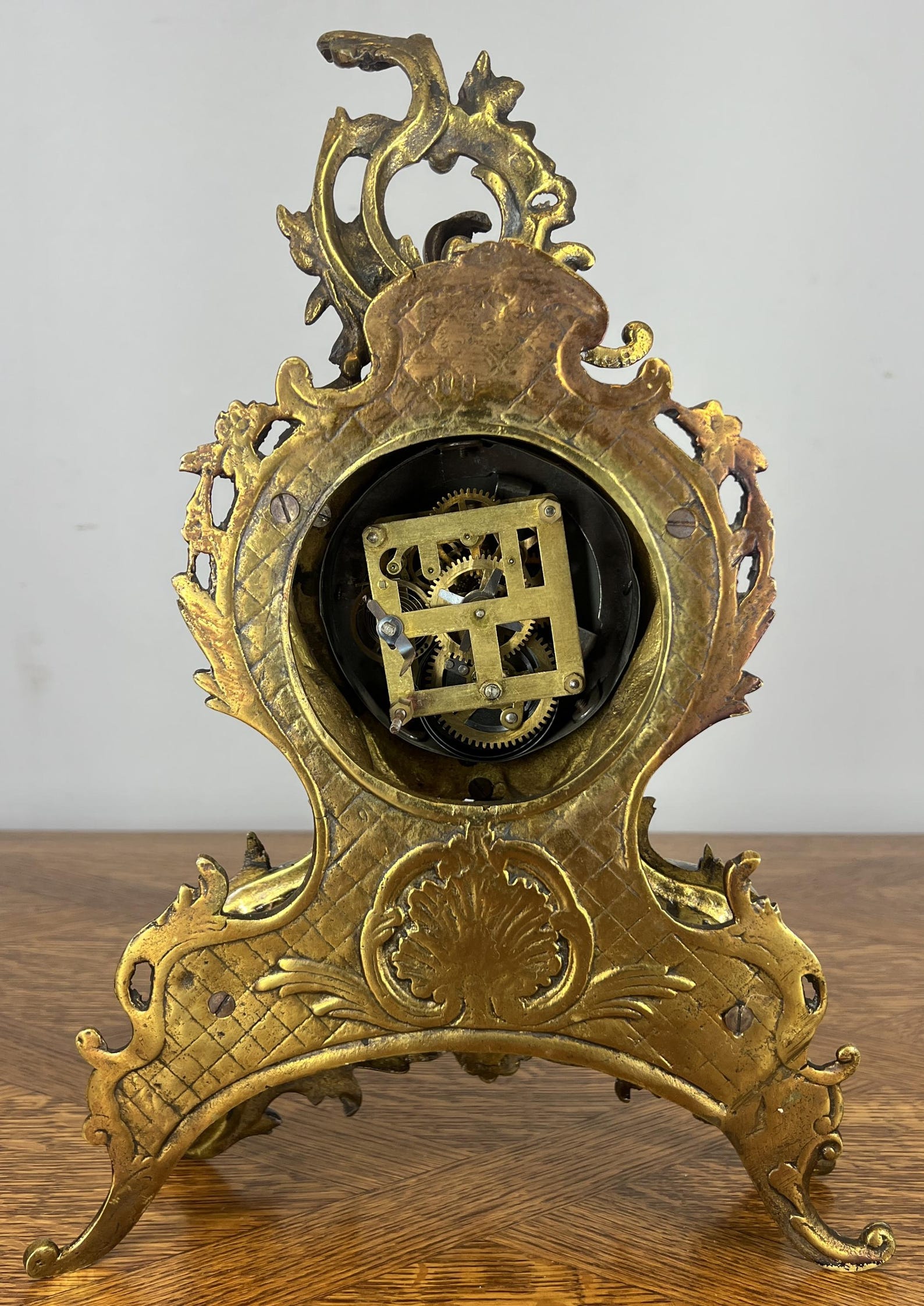 Clock Vintage French Style Brass Decorative Mantel Clock Ornate Case ...