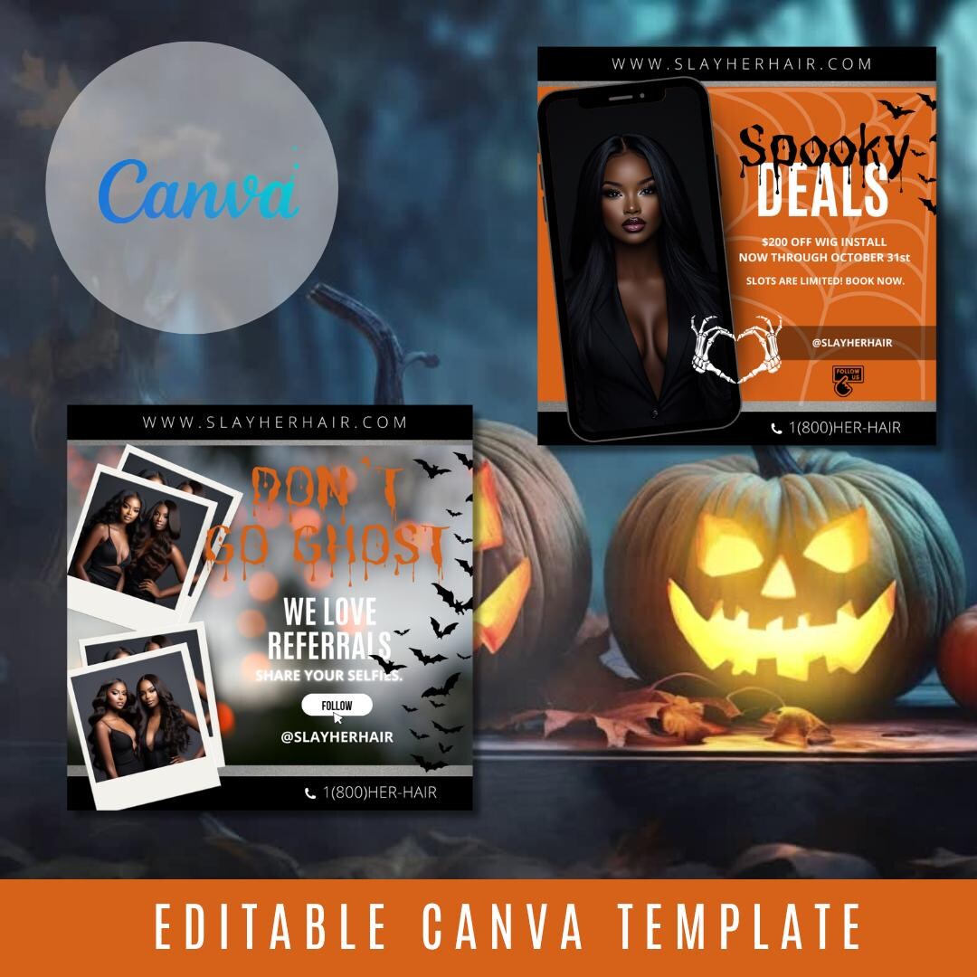 Editable Referral Flyer Instagram Post Halloween Template DIY Editable ...