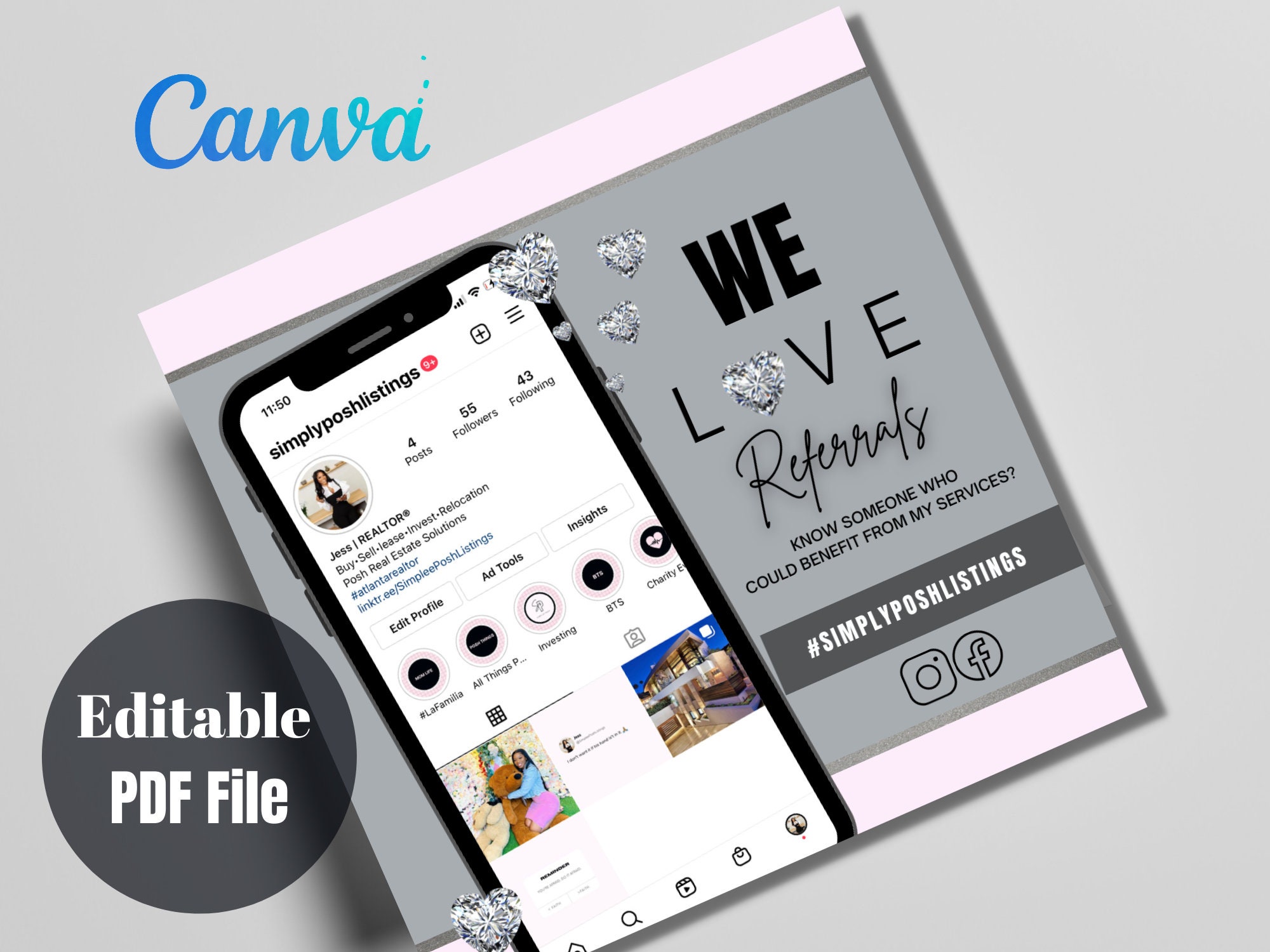 Editable Referral Flyer Instagram Post - Etsy