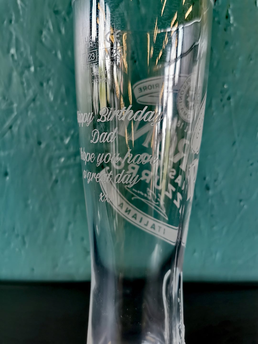 Personalised Engraved Birthday Peroni Glass | 18th, 21st, 30th, 40th ...