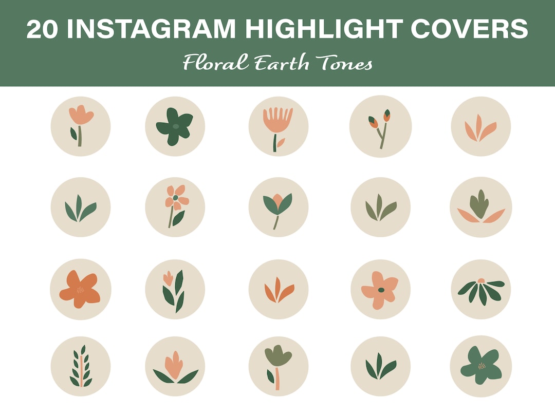 20 Floral Instagram Highlight Covers With Earth Tones, Minimalist and ...