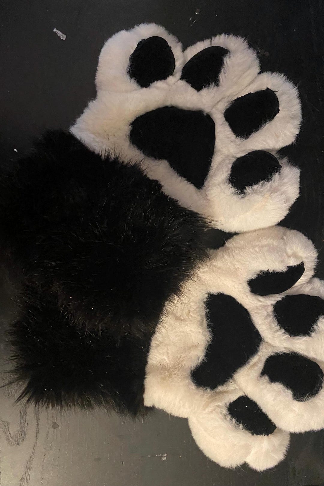 White and Black Cheap Big Fursuit Paws Premade Not Lined Ready to Ship ...