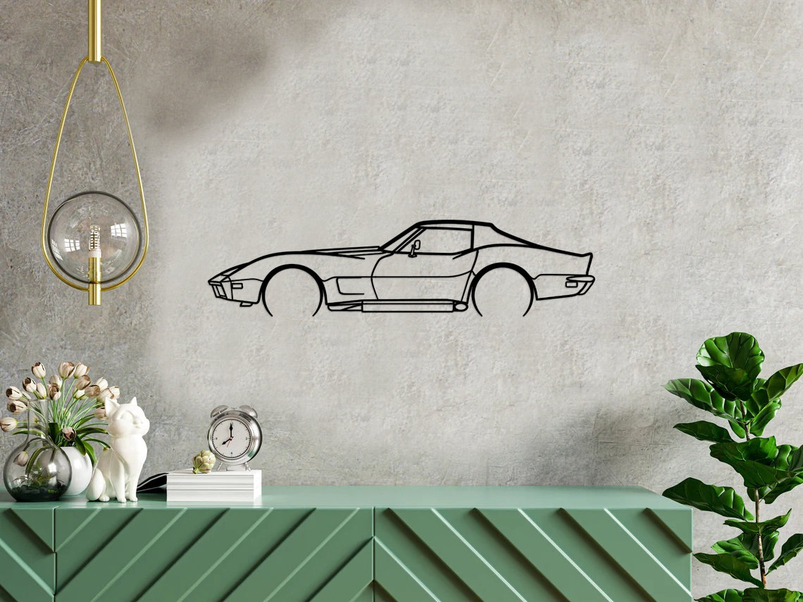 Corvette C3 1973 Silhouette Metal Wall Art Automotive Decor - Etsy