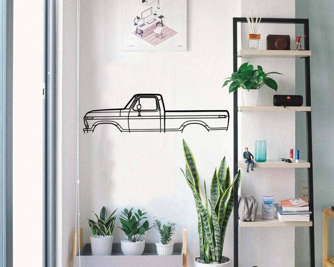 Ford F-100 Classic Silhouette Metal Wall Art Automotive Wall - Etsy