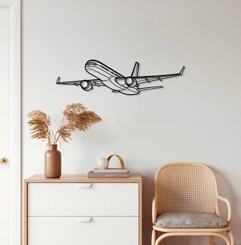 Boeing 757-200 Silhouette Metal Wall Art, Aircraft Metal Wall Decor ...