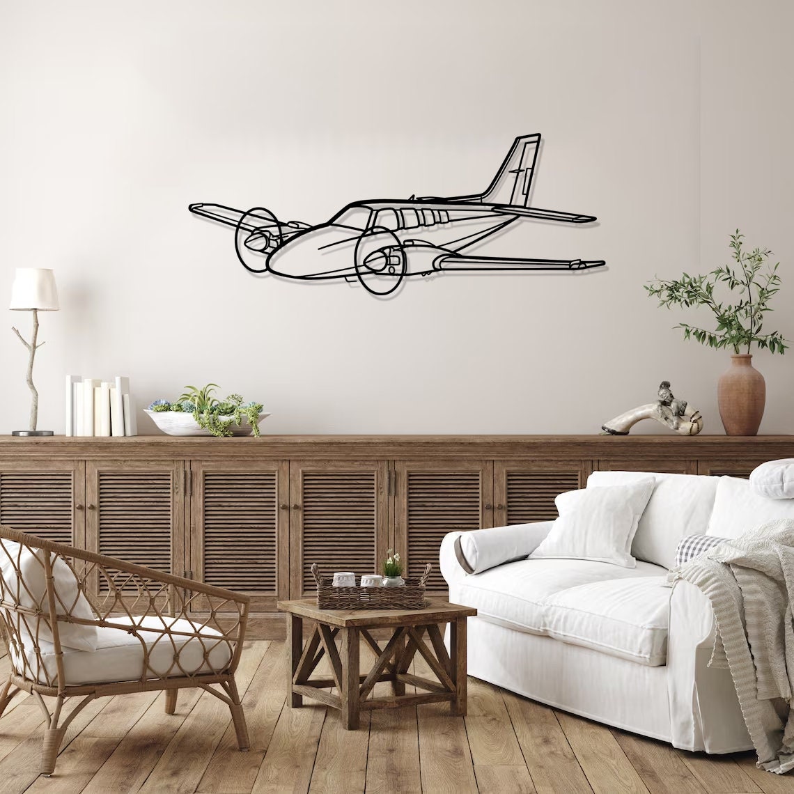 Beechcraft Baron 58 Silhouette Metal Wall Art, Aircraft Metal Wall ...