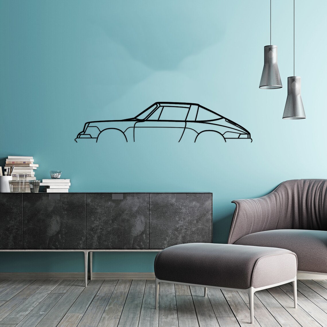 Metal Car Wall Art, Car Silhouette, Car Gift for Him, Car Accessories ...