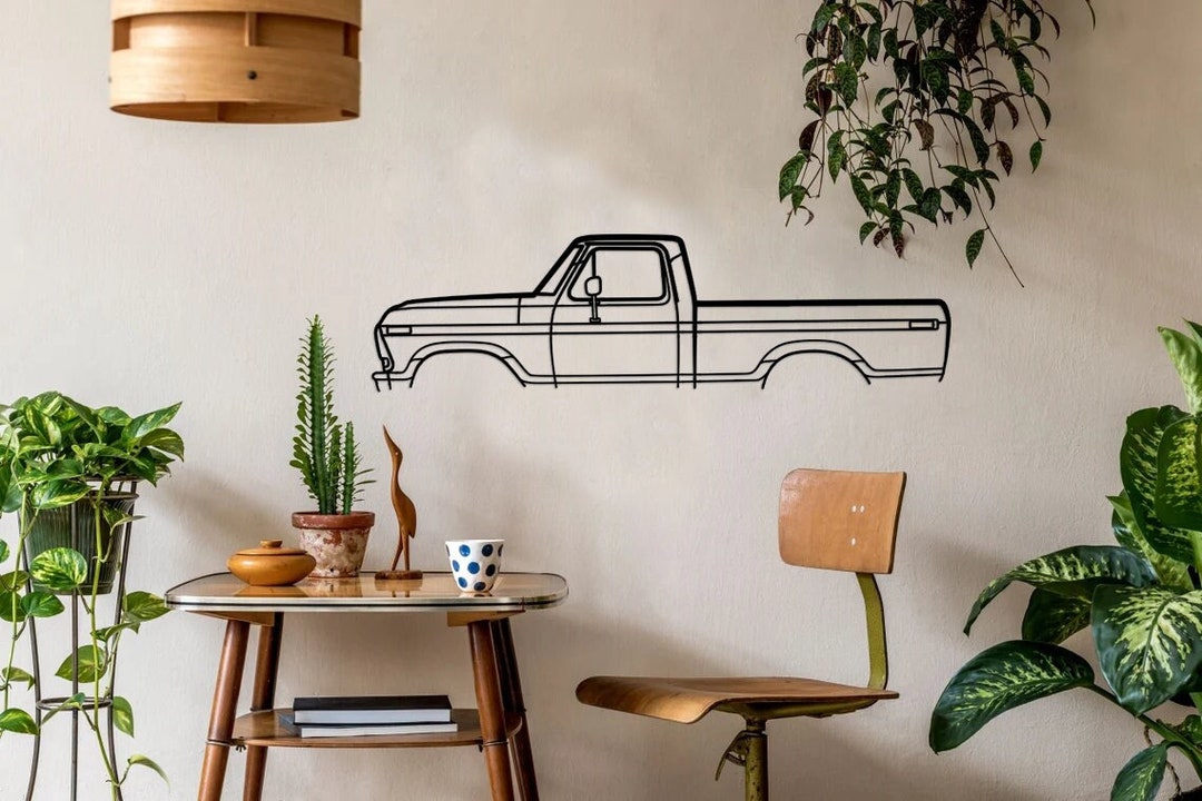 Ford F-100 Classic Silhouette Metal Wall Art Automotive Wall - Etsy
